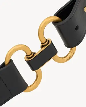 Saint Laurent Double Ring Belt In Leather
