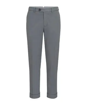Brunello Cucinelli Garment-dyed Italian-fit Trousers In American-pima Comfort Cotton Gabardine - Silver