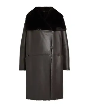 TOTEME Panelled Shearling Wrap Coat