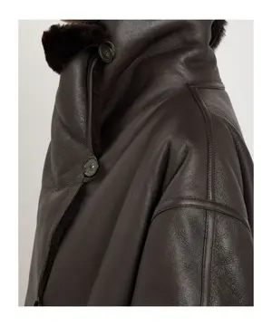 TOTEME Panelled Shearling Wrap Coat