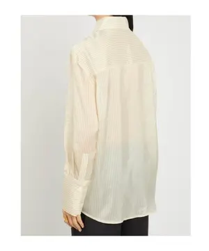 ANINE BING Bridget Pinstriped Satin Shirt