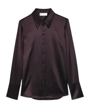 Tory Burch Silk Shirt With Button Cuffs And Curved Hem