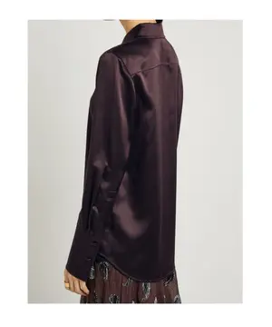 Tory Burch Silk Shirt With Button Cuffs And Curved Hem