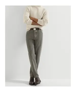 Brunello Cucinelli Garment-dyed Iconic Fit Five-pocket Trousers