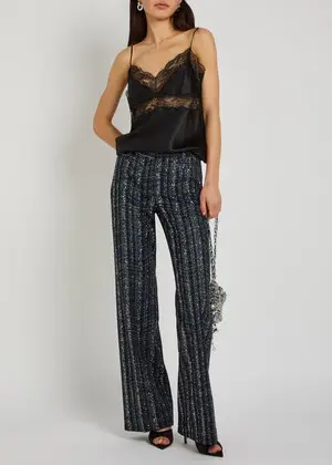 Missoni Striped Metallic-weave Wide-leg Trousers