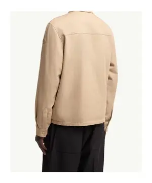Moncler Leather Logo Cotton Shirt Jacket