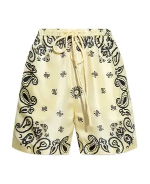 Nanushka Paisley-print Silk Shorts - Nude