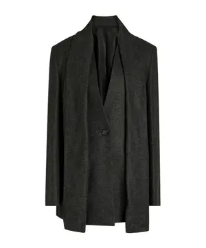 TOTEME Scarf-effect Flannel Blazer - Black