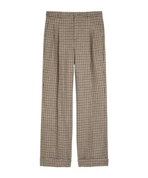 Valentino Garavani Houndstooth Straight-leg Wool Trousers