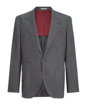 Brunello Cucinelli Deconstructed Blazer With Horn Buttons
