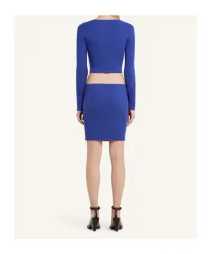 COURREGES Ribbed Knit Cropped Cardigan