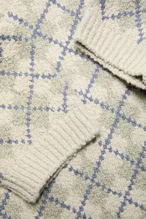 Acne Studios Bouclé Argyle Knit Sweater - White