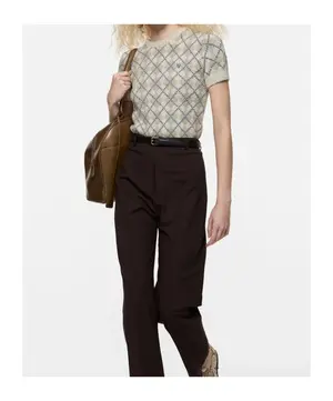 Acne Studios Bouclé Argyle Knit Sweater - White