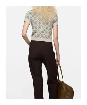 Acne Studios Bouclé Argyle Knit Sweater - White