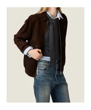 Miu Miu Waxed Suede Blouson Jacket