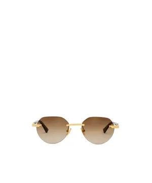 Bottega Veneta Glaze Rimless Round-frame Sunglasses - Nude