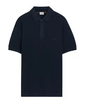 TOD'S Logo-embroidered Piqué Cotton Polo Shirt - Black