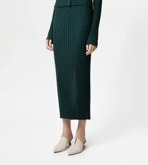 TOD'S Ribbed Knit Midi Skirt - Green