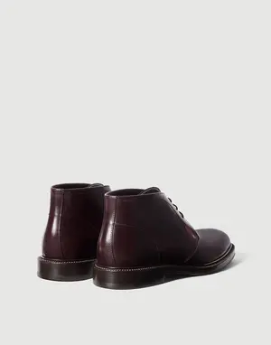 Brunello Cucinelli Polished-calfskin Chukka Boots