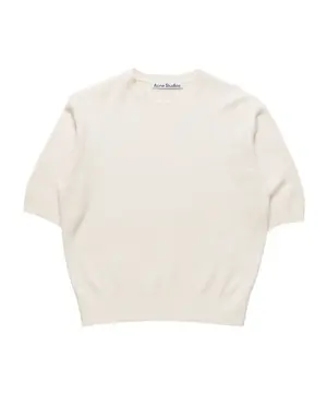 Acne Studios Cashmere Logo Knit Sweater - White