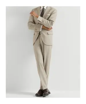 Brunello Cucinelli Virgin-wool Mouliné-twill Trousers With Pleat
