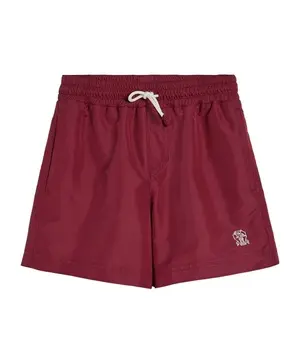 Brunello Cucinelli Nylon Swim Shorts With Logo - Strawberry