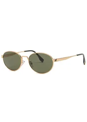 Fendi Oval-frame Metal Sunglasses