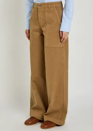 Moncler Wide-leg Canvas Trousers