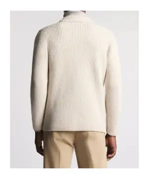 FAY Ribbed Knit Jacket With Shawl Collar
