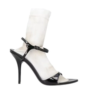 Balenciaga Two-tone Patent Leather Pointed Toe High Heel Sandals