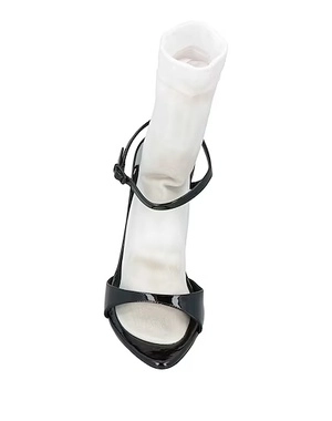 Balenciaga Two-tone Patent Leather Pointed Toe High Heel Sandals