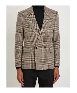 Valentino Garavani Houndstooth Double-breasted Wool Blazer