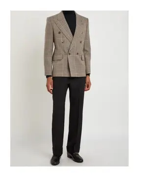 Valentino Garavani Houndstooth Double-breasted Wool Blazer