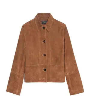 Zadig&Voltaire Lapel Long Sleeve Leather Jacket