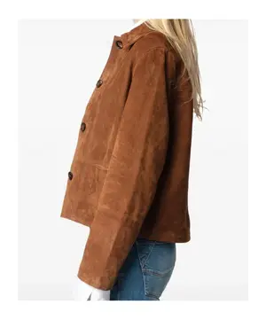 Zadig&Voltaire Lapel Long Sleeve Leather Jacket