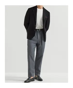 Brunello Cucinelli Silk, Linen And Wool Hopsack Deconstructed Blazer With Metal Buttons
