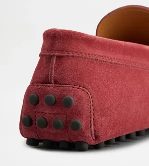 TOD'S Suede Round Toe Loafers With Signature Rubber Sole