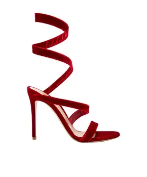 GIANVITO ROSSI Opera 105 Velvet Sandals - Red