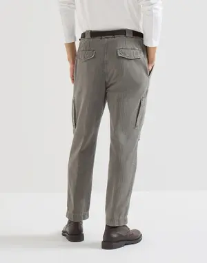 Brunello Cucinelli Cotton Chevron Cargo Trousers