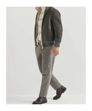 Brunello Cucinelli Cotton Chevron Cargo Trousers