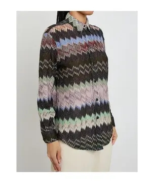 Missoni Snake-pattern Metallic-knit Shirt