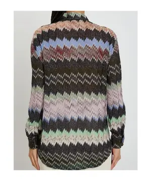 Missoni Snake-pattern Metallic-knit Shirt