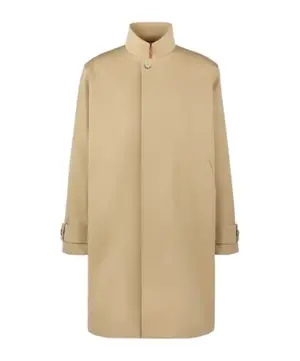 TOD'S High-neck Gabardine Trench Coat - Nude