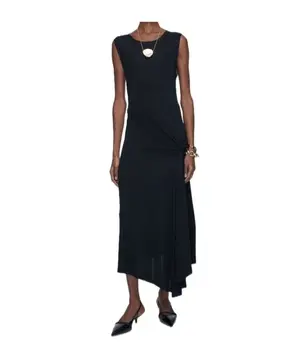 JOSEPH Cheikh Sleeveless Midi Dress - Black