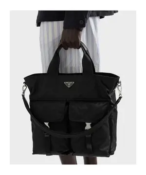Prada Explore Re-nylon And Leather Tote Bag