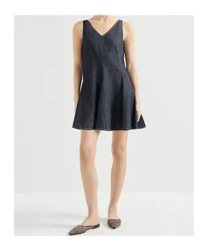 Brunello Cucinelli Cotton Denim-effect Twill Mini Dress