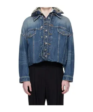 JEAN PAUL GAULTIER Denim Layered Jacket With Hood