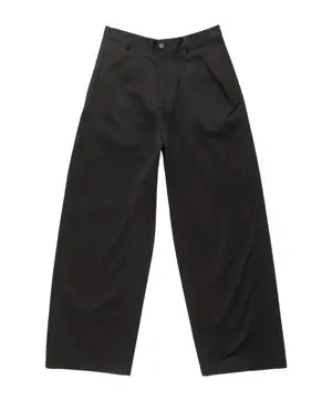 Acne Studios Cotton Satin Loose Fit Trousers - Black