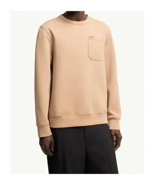 Moncler Leather Logo Tag Cotton Blend Sweatshirt