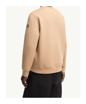 Moncler Leather Logo Tag Cotton Blend Sweatshirt